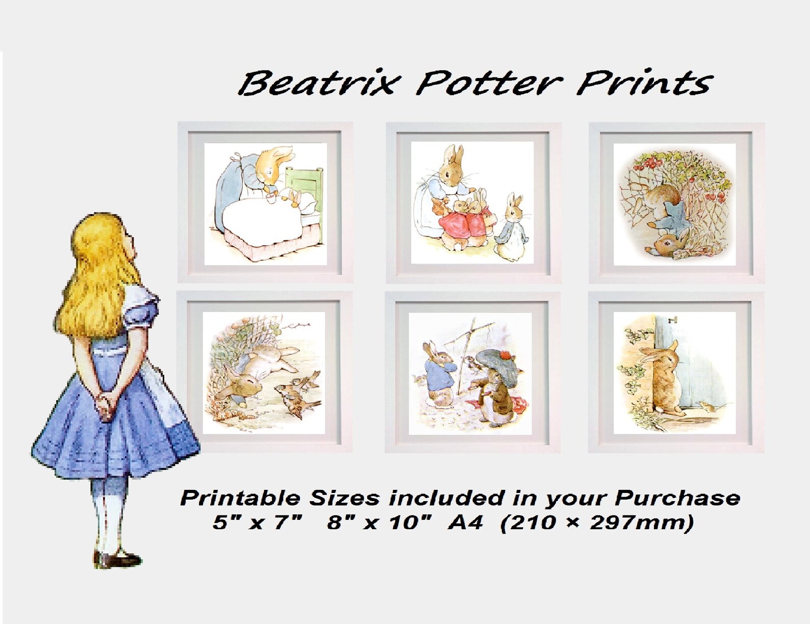 Beatrix Potter Nursery Art PRINTABLE Beatrix Potter Prints - Etsy