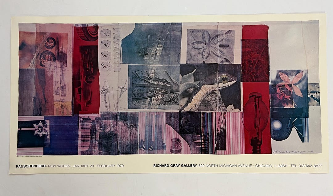 VINTAGE Robert Rauschenberg Poster 1979 Richard Gray Gallery Chicago - Etsy