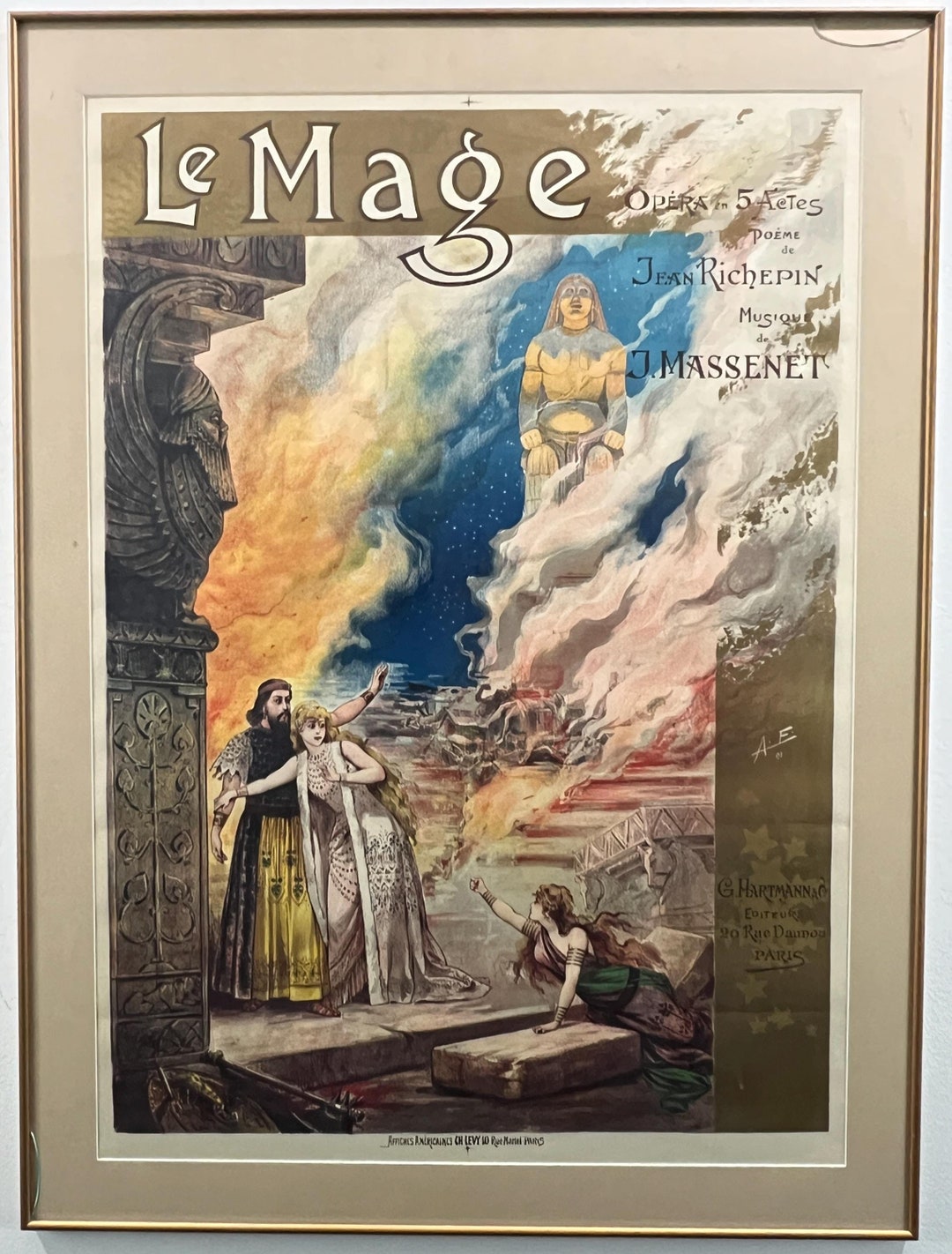 Alfredo Edel Vintage Poster for Le Mage Opera by Jules Massenet Paris ...