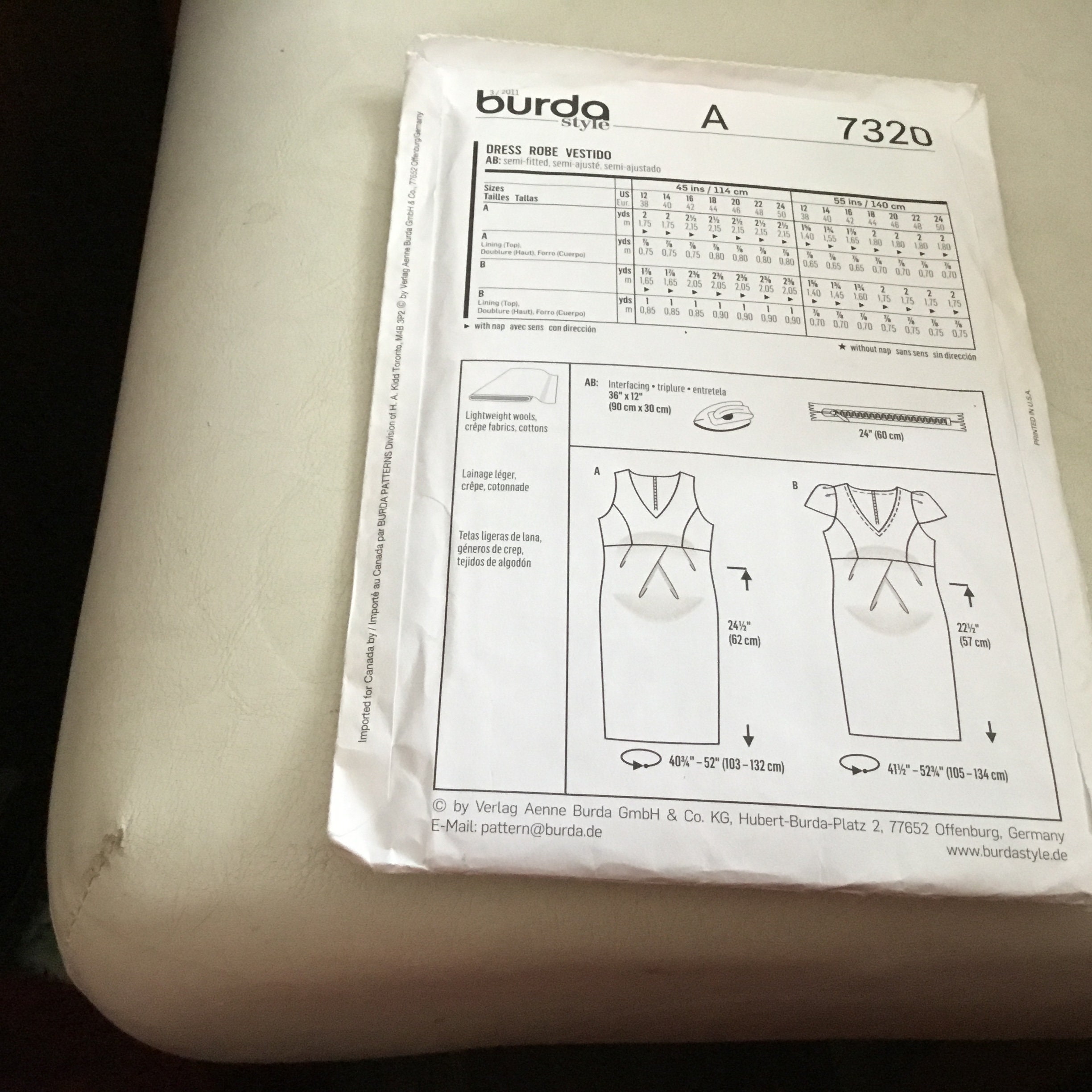 New BURDA Sewing Pattern 7320 Ladies Dress Sizes 12-24 - Etsy UK