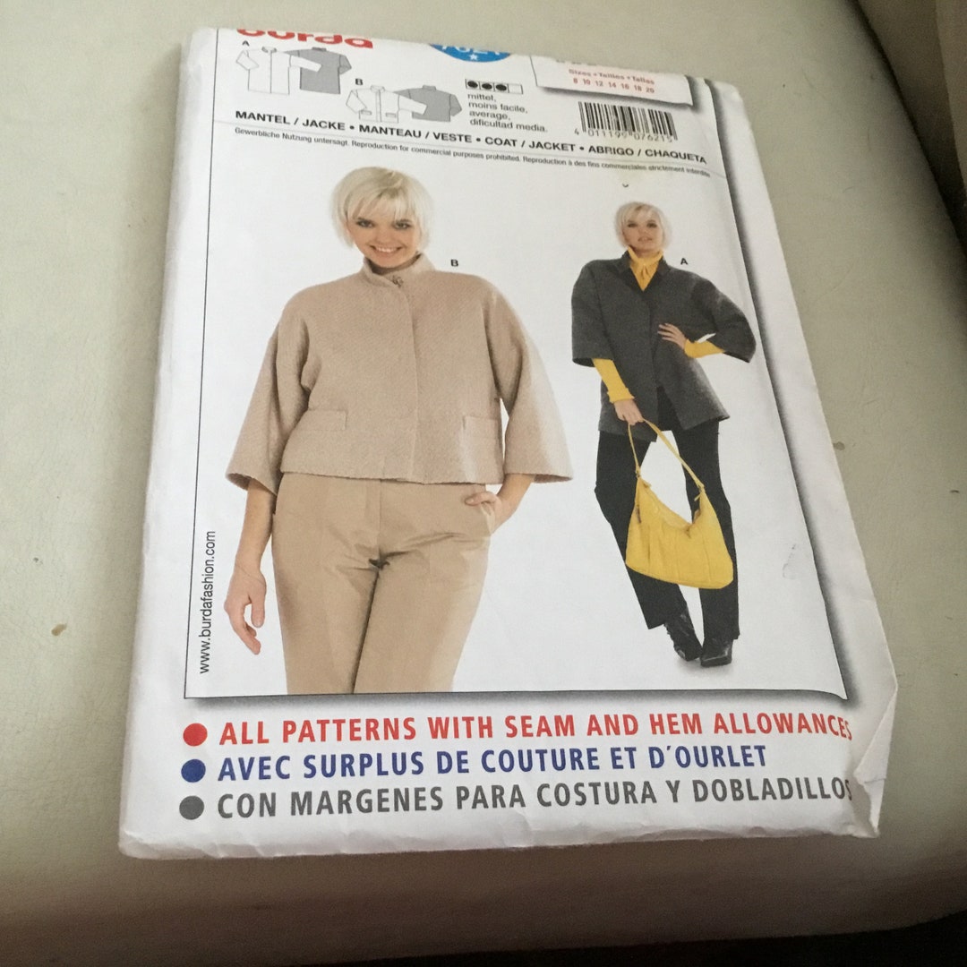 New BURDA Sewing Pattern 7621 Ladies Jacket Coat Sizes 8-20 - Etsy
