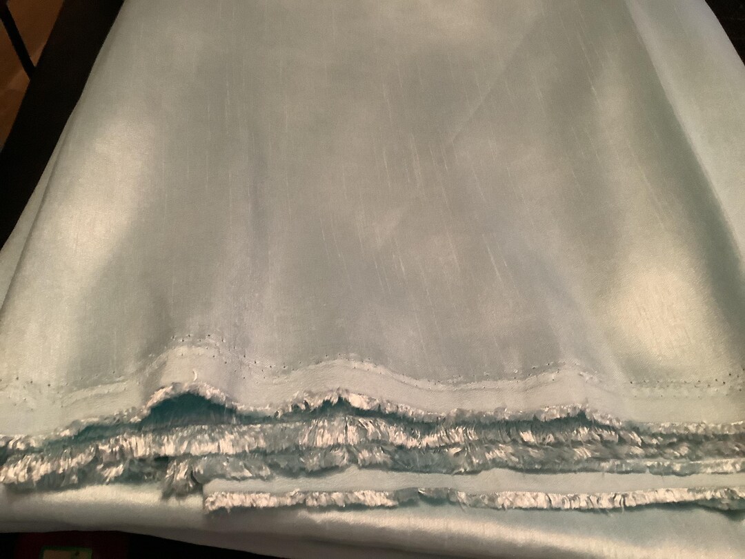 New Pale Blue Shiny Polyester Fabric Measuring 5 Metres X 60 Inches ...