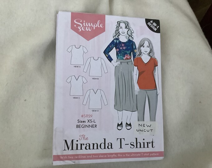 New Simply Sew Sewing Pattern Sr29 the Miranda T Shirt Sizes Xs-l Bust ...
