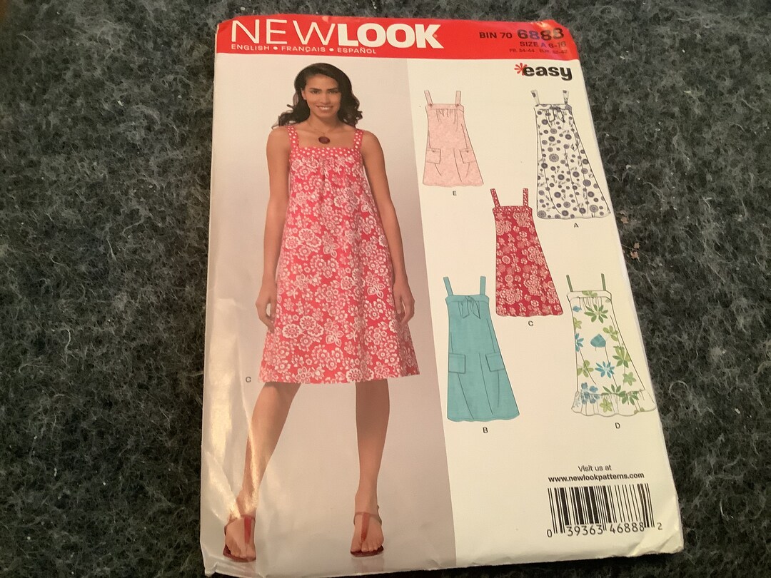 NEWLOOK New Sewing Pattern 6888 Misses Dresses Sizes 6-16 - Etsy