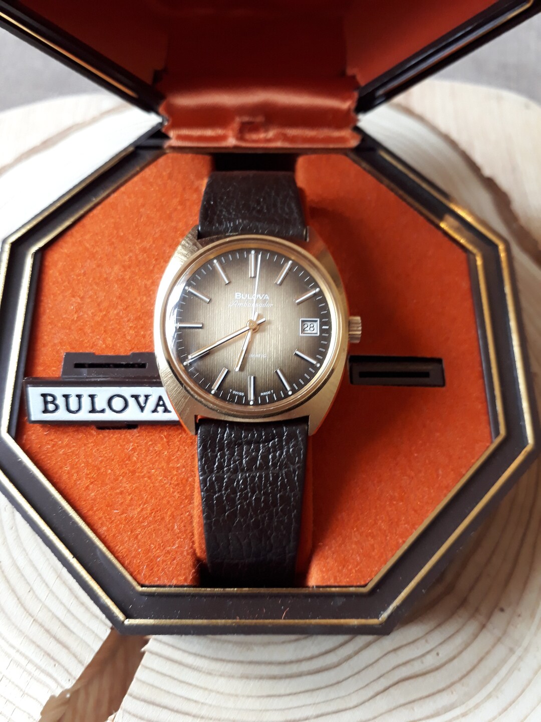 Vintage Bulova Mens Wristwatch, Automatic Bulova Ambassador Watch ...