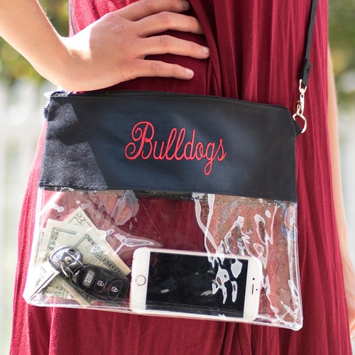 Monogrammed Clear Stadium Bags Team Color Game Day Bag | Etsy