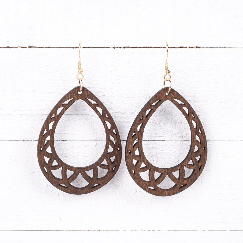Wood Earrings - Etsy