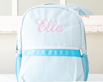 Personalized Baby Backpacks Monogrammed Toddler Backpacks Seersucker ...