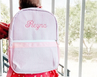 Personalized Baby Backpacks Monogrammed Toddler Backpacks Seersucker ...