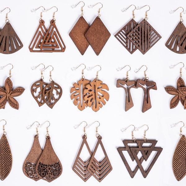 Wood Earring - Etsy