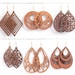 12 DIY Unfinished Laser Cut Wood Pendant,natural Wood Earrings Blanks ...