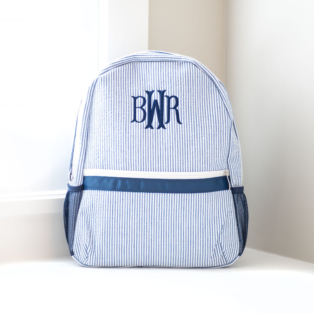 Personalized Kids Backpack, Monogrammed Backpack, Seersucker Diaper Bag ...