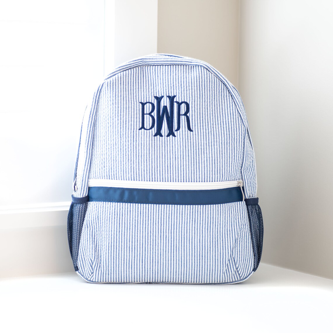 Personalized Kids Backpack Monogrammed Backpack Seersucker | Etsy