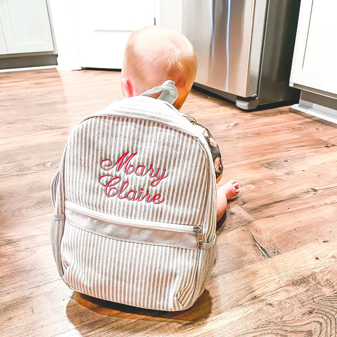 Personalized Baby Backpacks, Monogrammed Toddler Backpacks, Seersucker ...