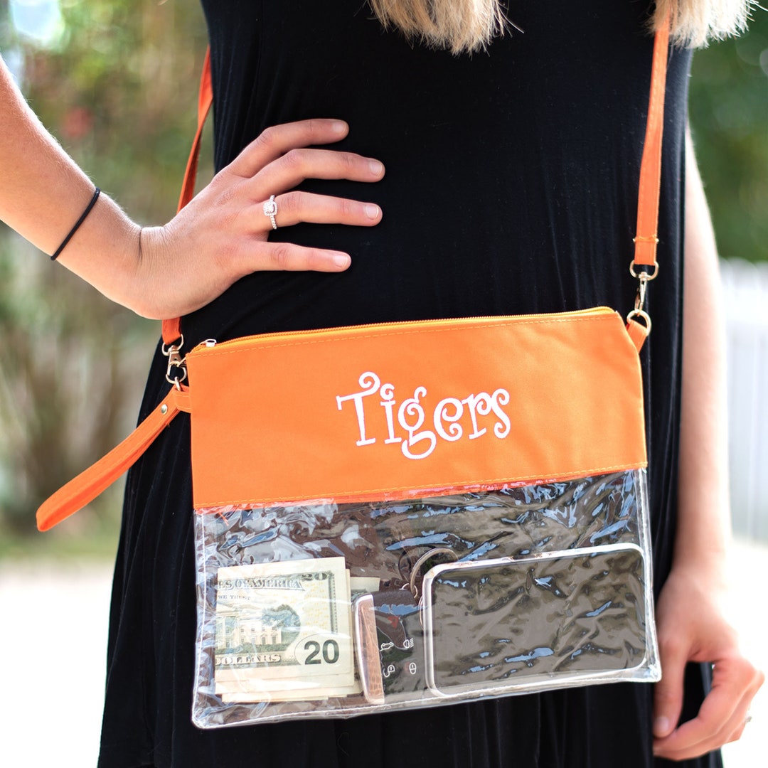 Monogrammed Clear Stadium Crossbody Bag, Personalized Game Day Purse - Etsy