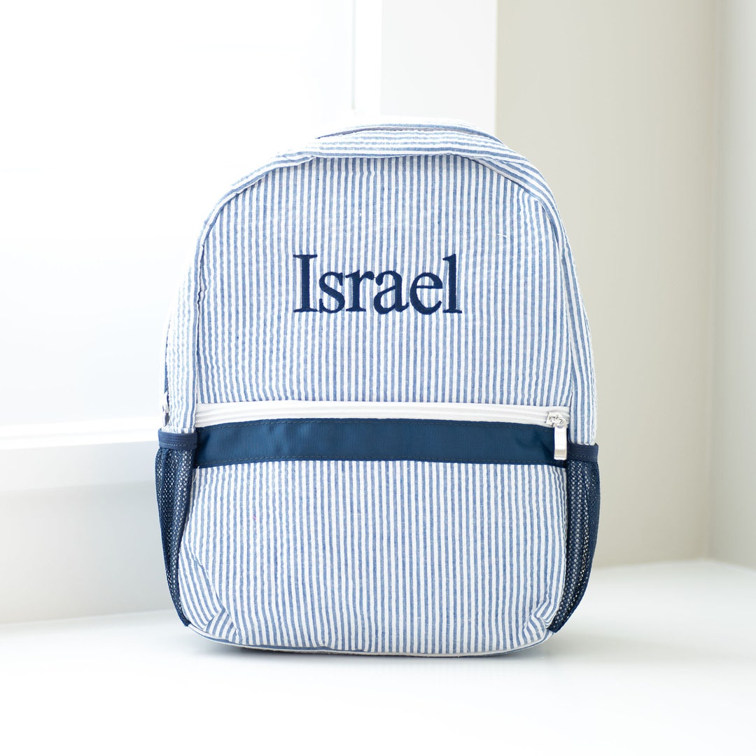 Personalized Baby Backpacks, Monogrammed Toddler Backpacks, Seersucker ...