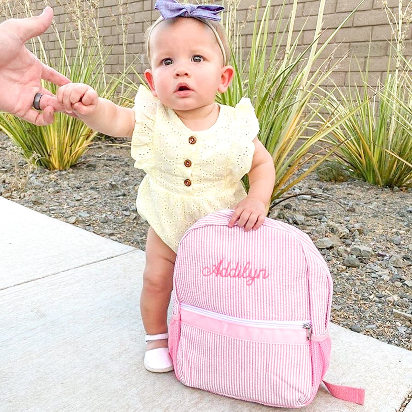 Personalized Baby Backpacks, Monogrammed Toddler Backpacks, Seersucker ...