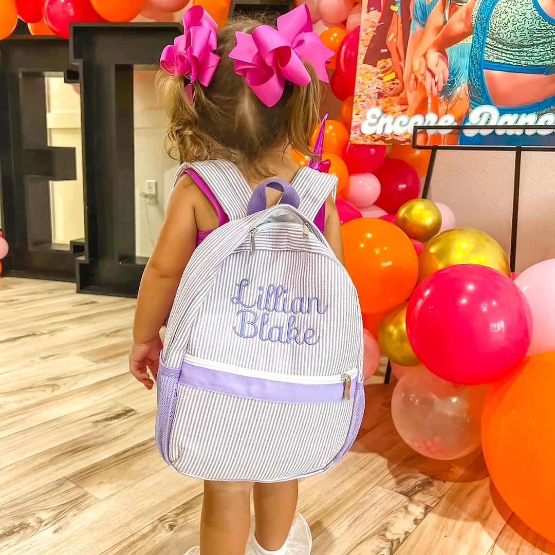 Personalized Baby Backpacks, Monogrammed Toddler Backpacks, Seersucker ...