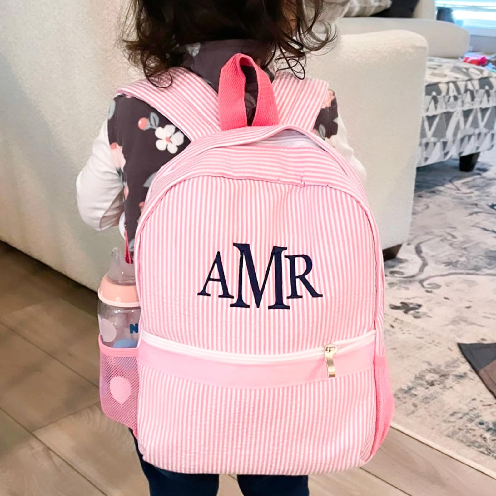 Personalized Baby Backpacks Monogrammed Toddler Backpacks Seersucker ...