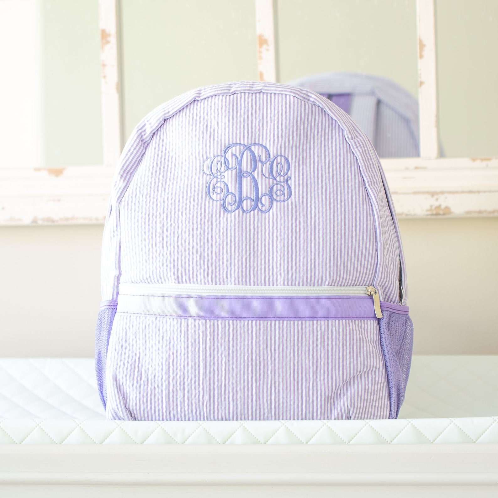 Personalized Kids Backpack Monogrammed Backpack Seersucker | Etsy