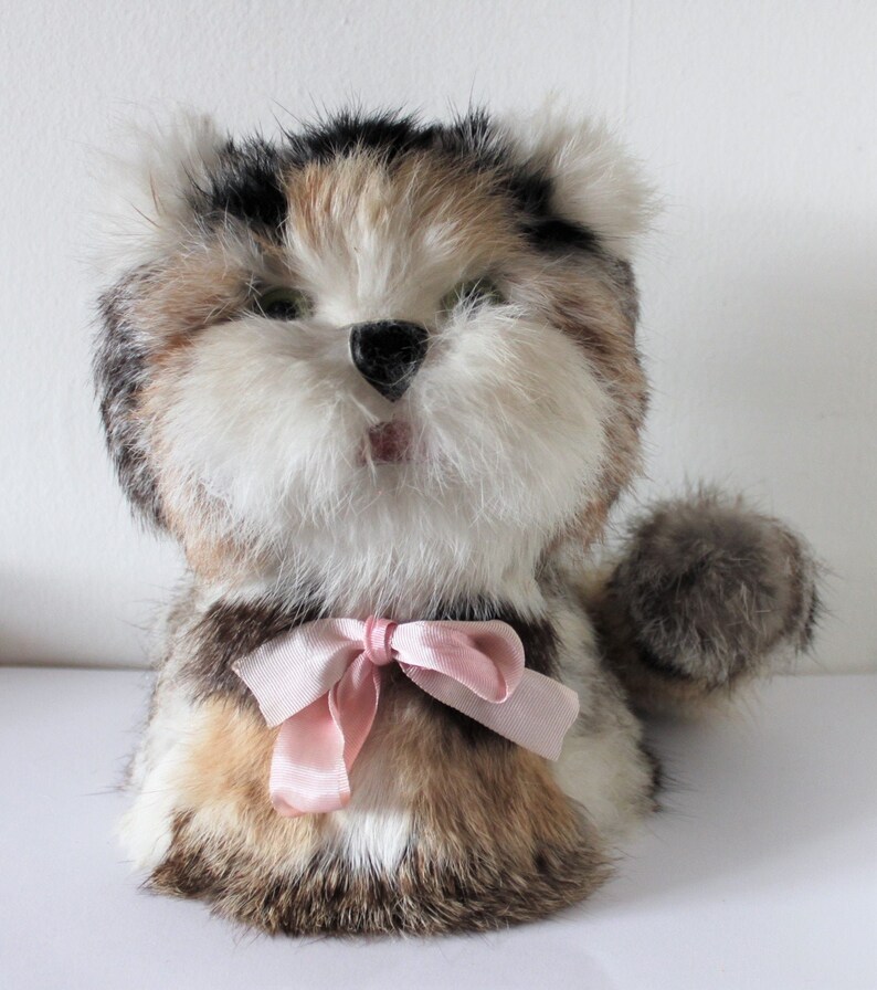 Vintage Fluffy Bobble Head Cat Kitten 1960s - Etsy
