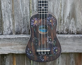 Ukulele Custom Painted, Custom Order Soprano Ukulele, Decorated Ukulele ...