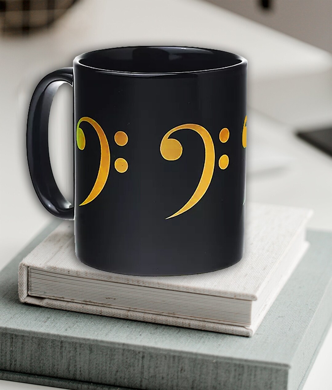 Bass Clef Coffee Mug With 24K Gold Bass Clef Design - Etsy