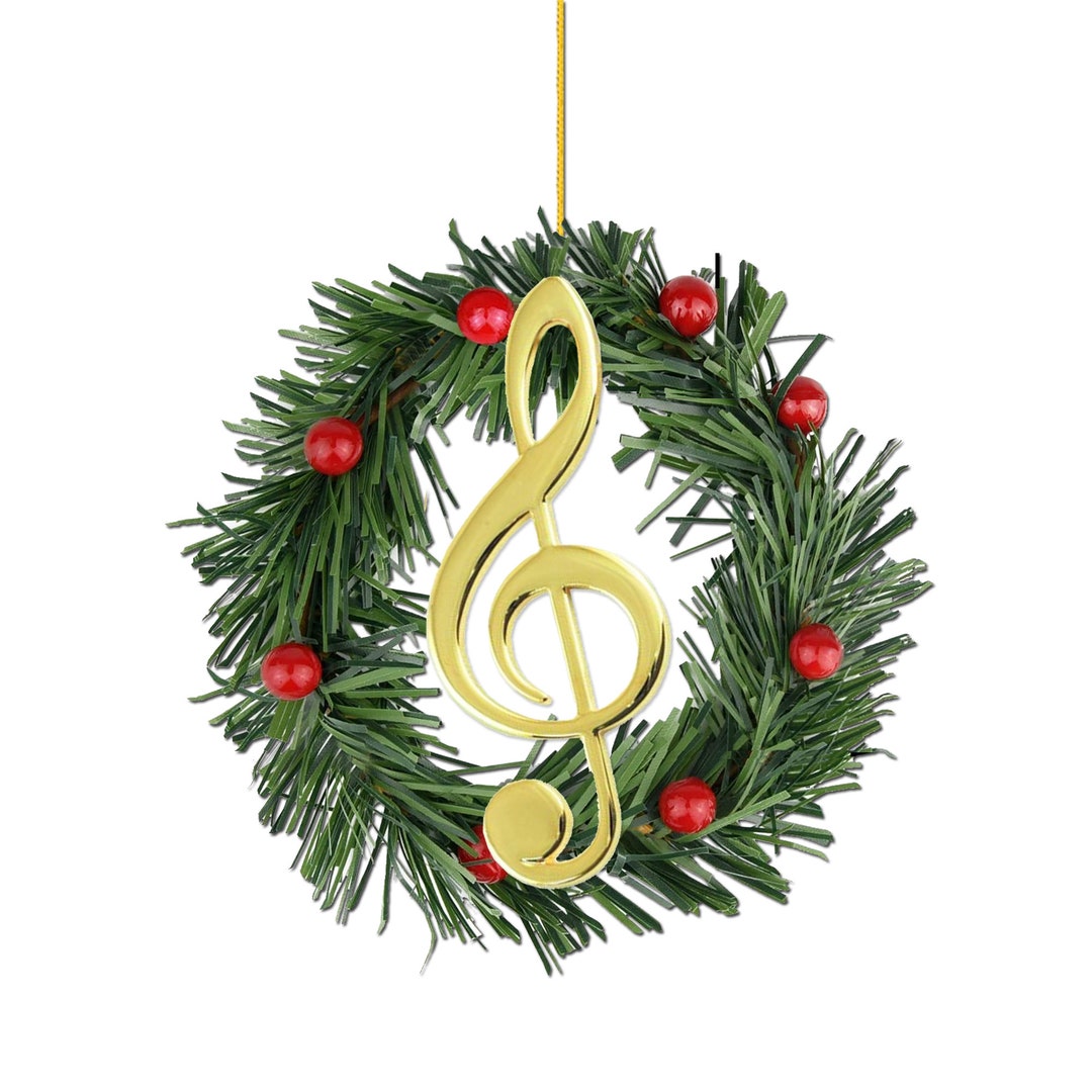 Treble Clef Christmas Ornament - Etsy