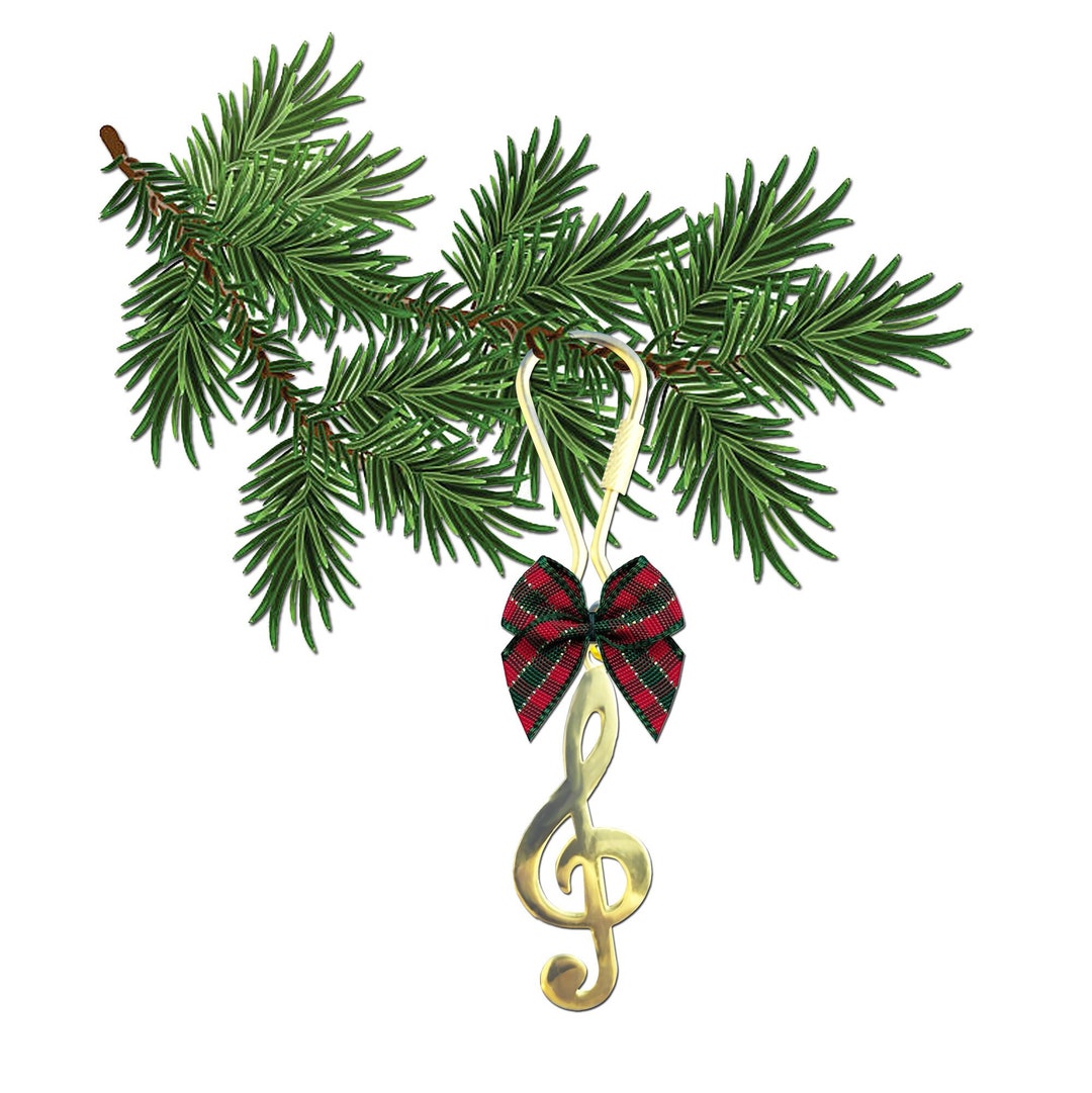 Solid Brass or Pewter Treble Clef Christmas Ornament - Etsy