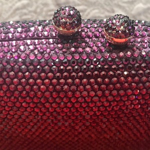 New Purple Austrian Crystal hard Shell Evening Clutch Bag With a ...