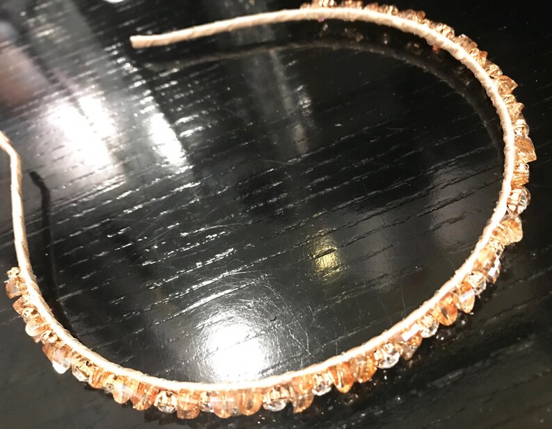 New Amber & Clear Crystal Cluster Head Band - Etsy