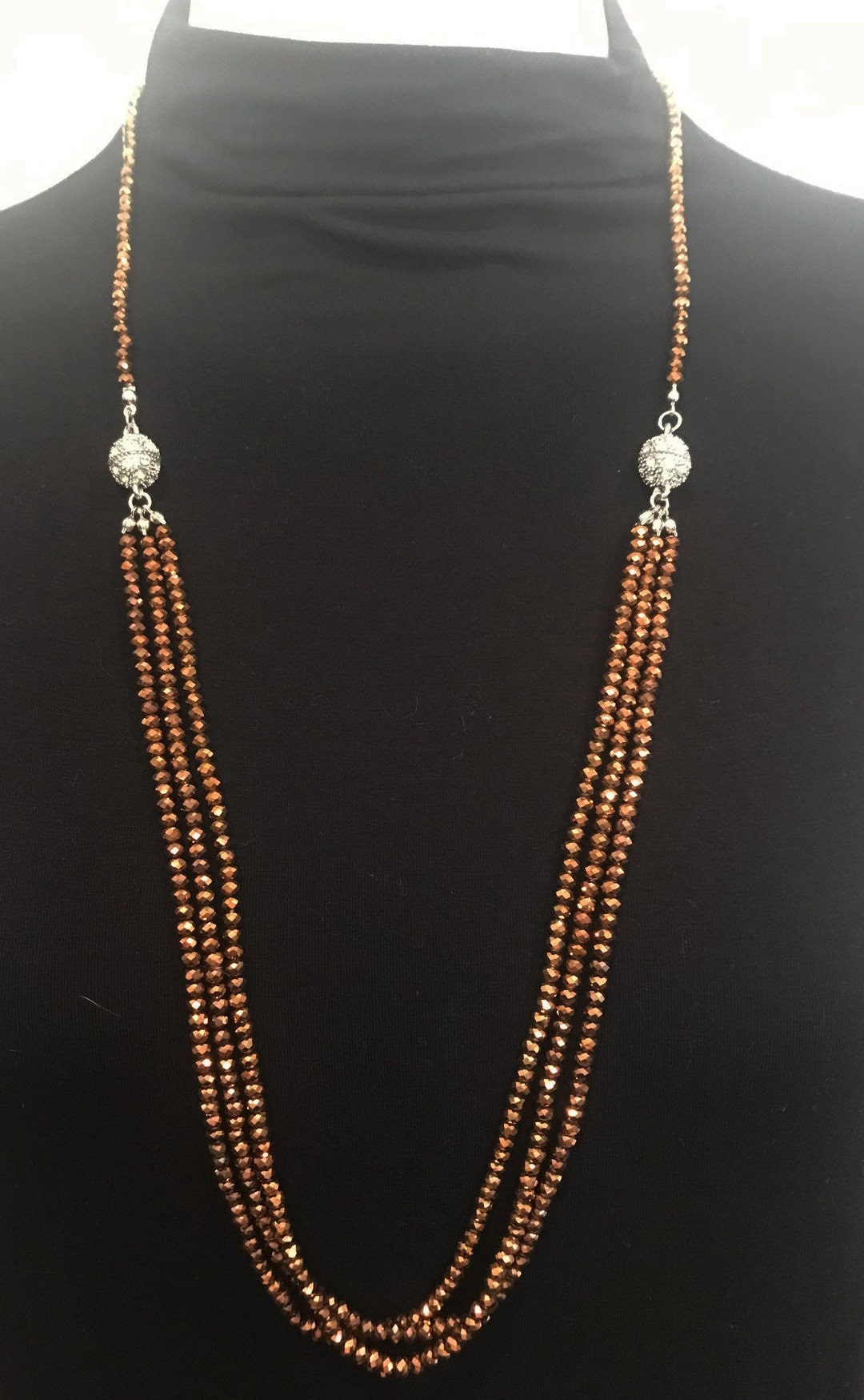 New endless Possibility Crystal Hand Bead 32'' Length Necklace With ...