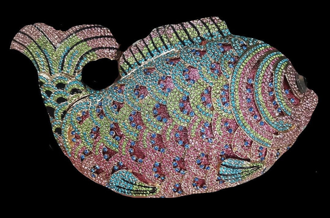 New Multi Color Pastel Austrian Crystal Fish Clutch Handbag - Etsy