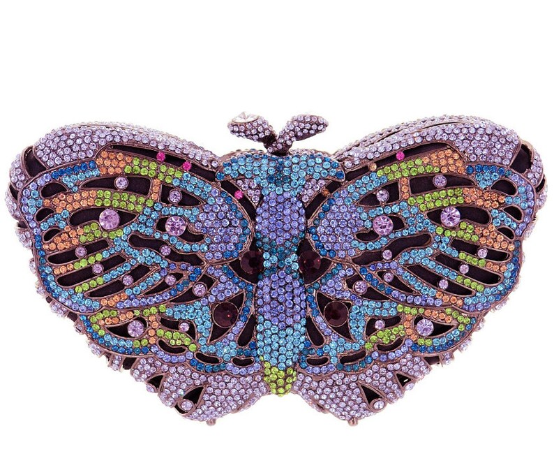 New Multi Color Austrian Crystal Butterfly Hard Shell Clutch - Etsy