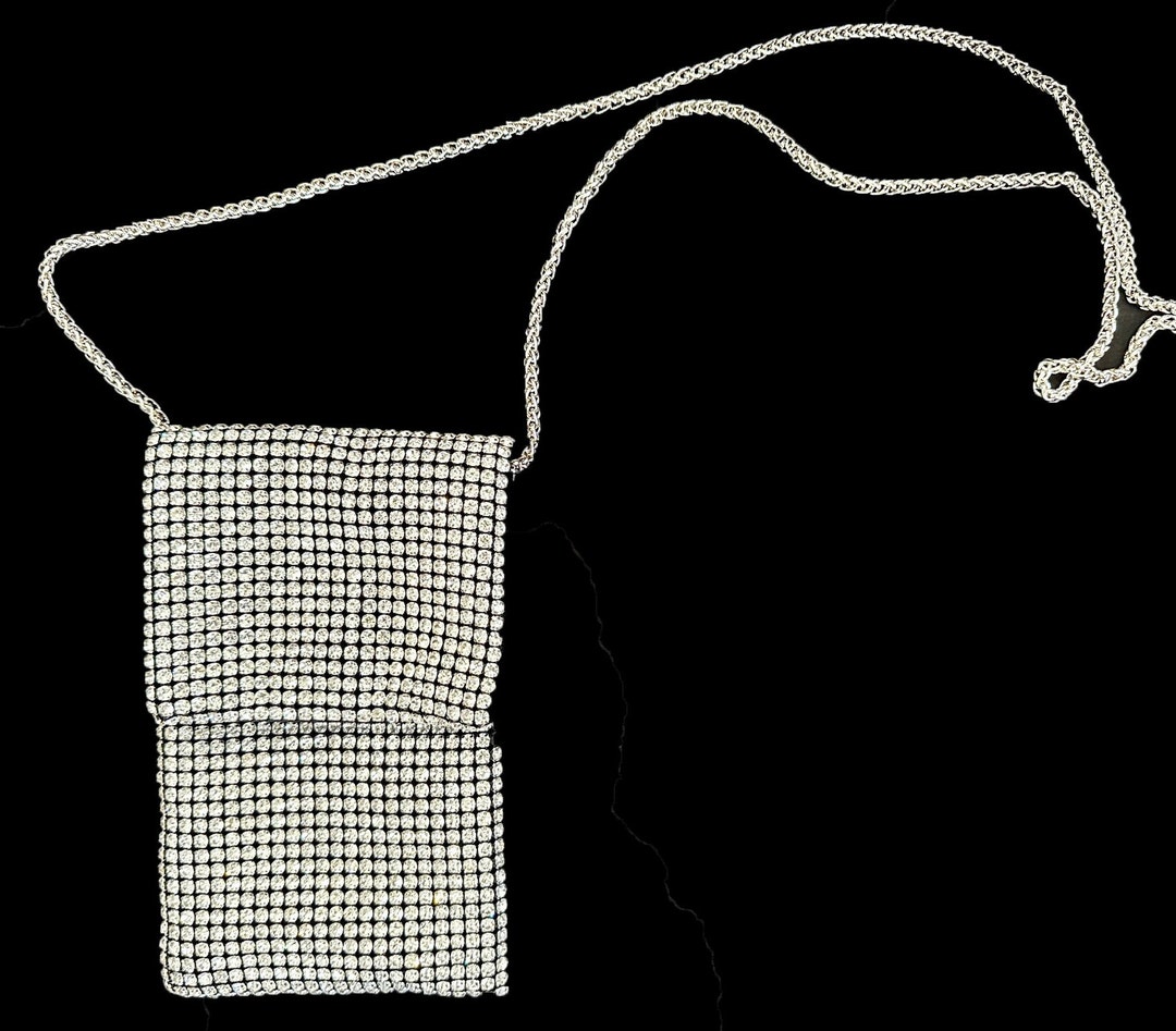 New Clear Crystal Soft Body Mesh Cell Phone- iPhone Evening Handbag ...