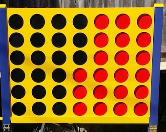 Giant Homemade Connect 4 Game Finished With Catch Trough-wall Unit - Etsy