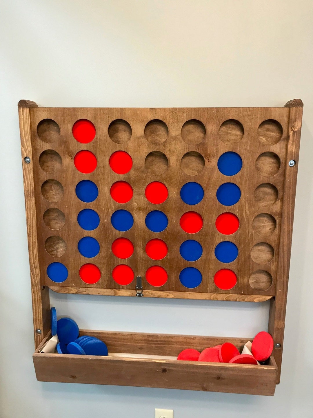 Giant Homemade Connect 4 Game - Finished With Catch Trough-wall Unit - Etsy