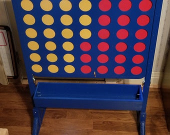 Giant Homemade Connect 4 Game Finished With Catch Trough-wall Unit - Etsy