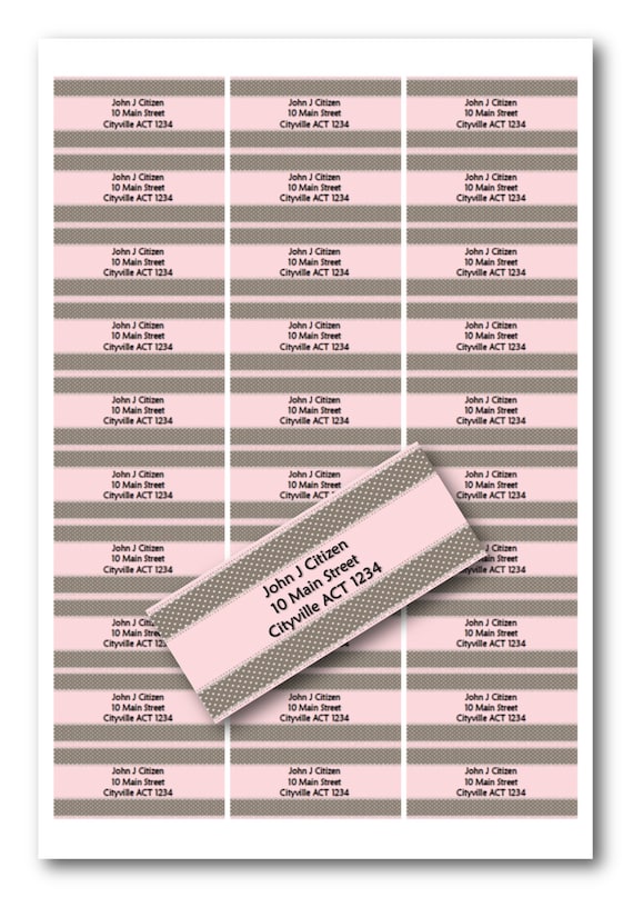 DIY Printable personalised return address labels Pink and | Etsy