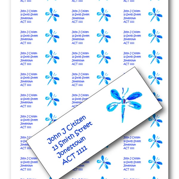 Address Labels Dragonfly Design - Etsy