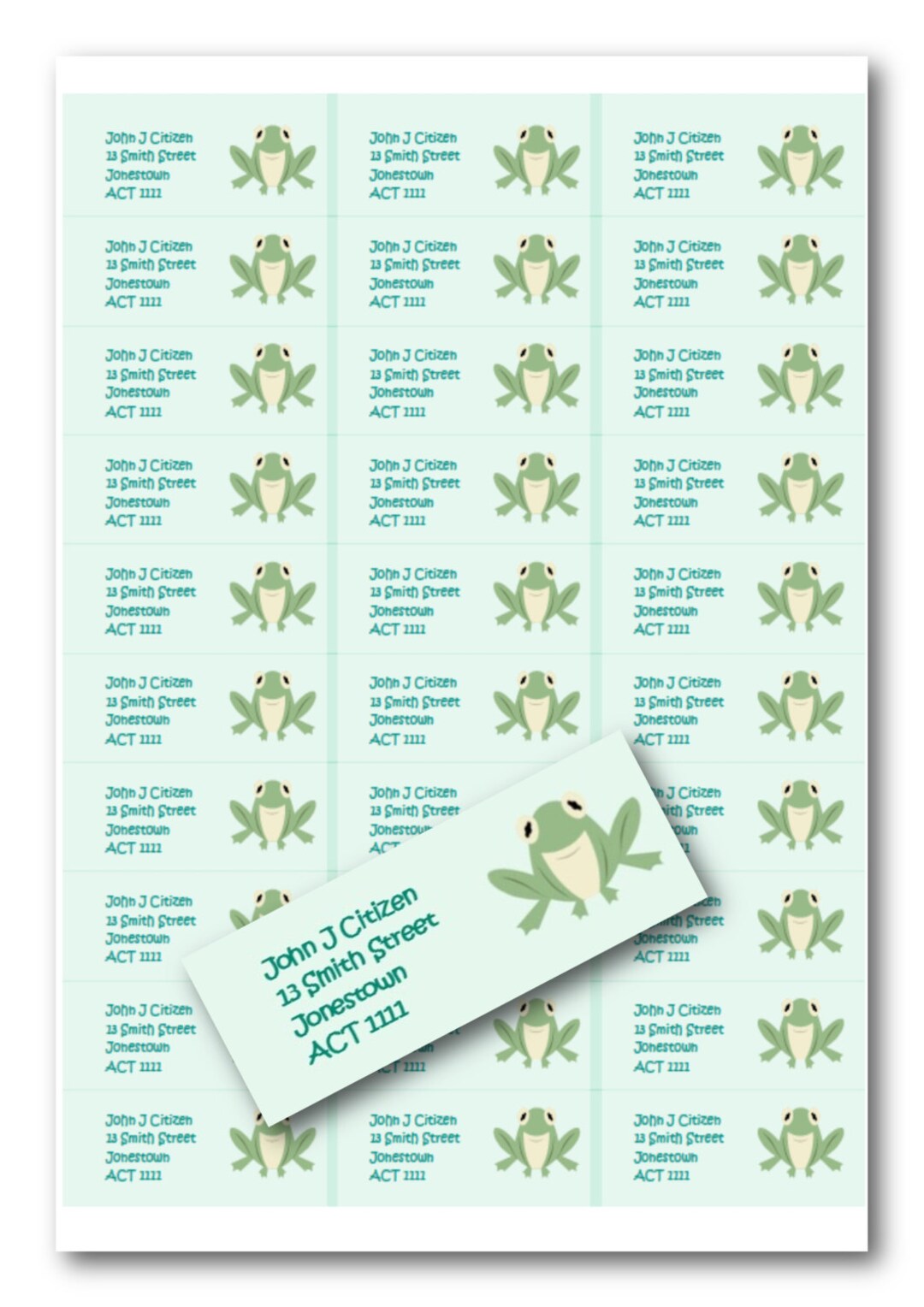 Froggy Design Custom Return Address Labels Matte or Gloss Finish ...