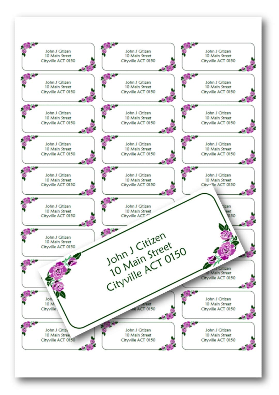 Gardenia Labels Custom Return Address Labels Floral Design Matte or ...
