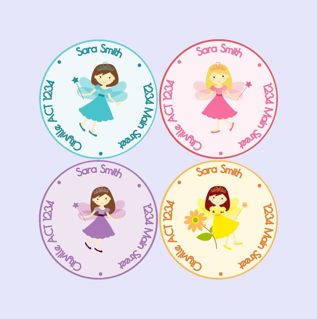 Modern Fairy Round Labels Custom Return Address Labels Fantasy Labels ...
