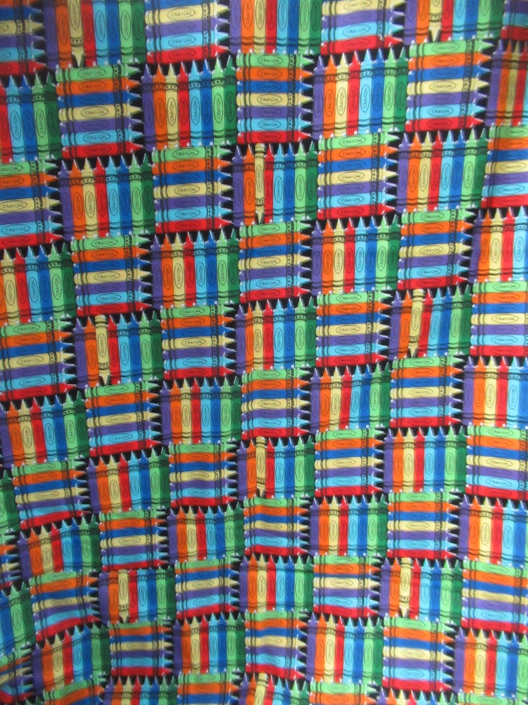 Crayons Allover Cotton Fabric That is Very Colorful Cotton Quilt Fabric ...