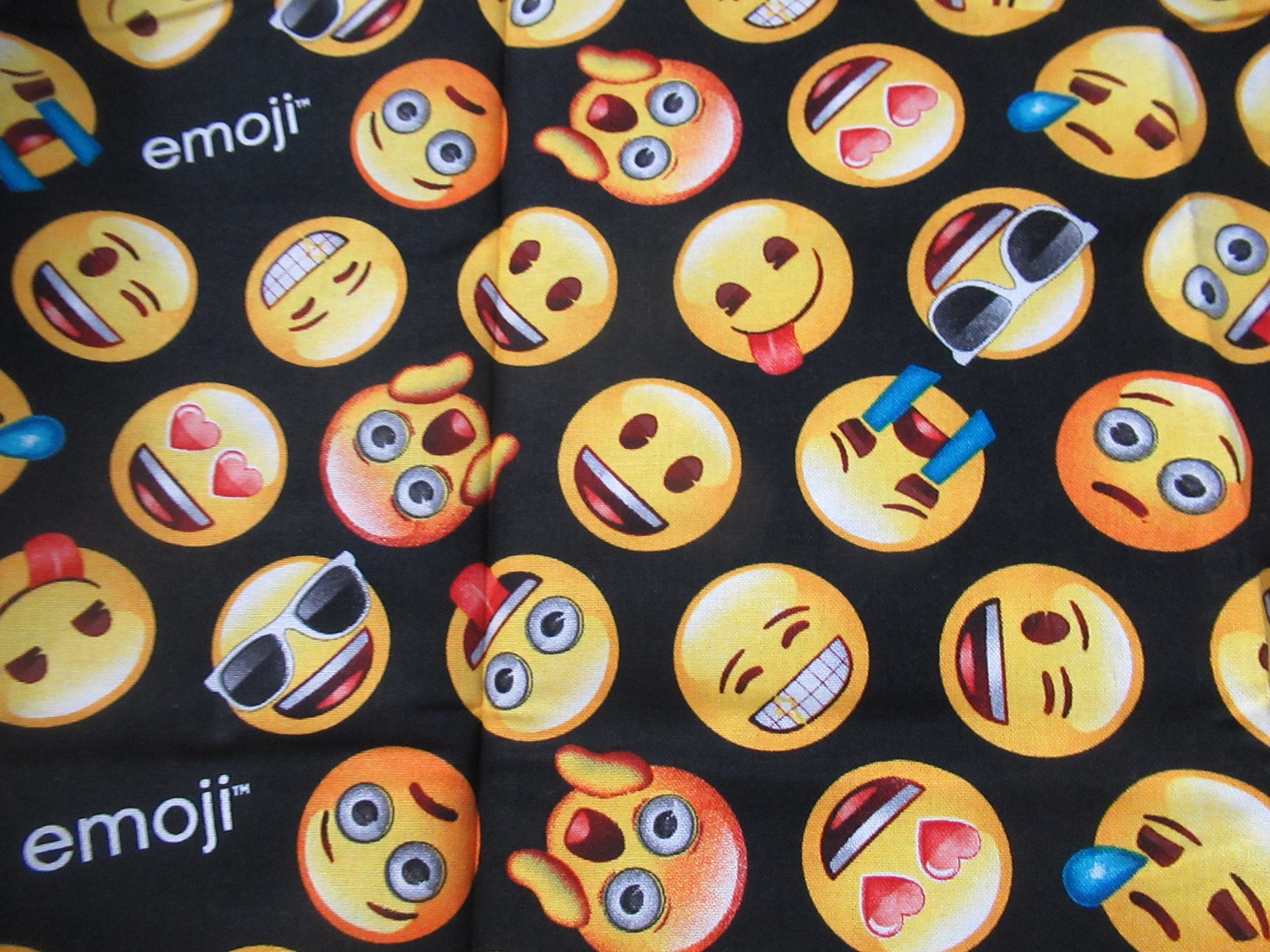 David Textiles Emjoi 100 cotton fabric in black multi that is | Etsy