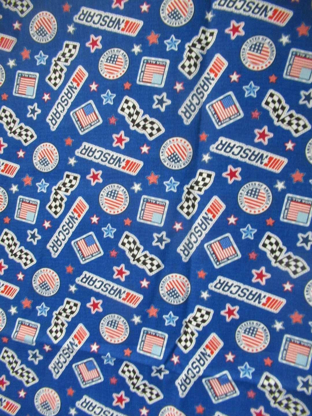 NASCAR Racing Blue Cotton Quilt Fabric That Has 1 1/2 Yards by - Etsy
