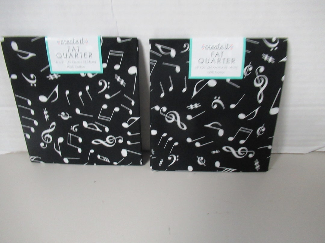 Fabric Traditions Music Notes Allover in Cotton Fabric in Black and ...