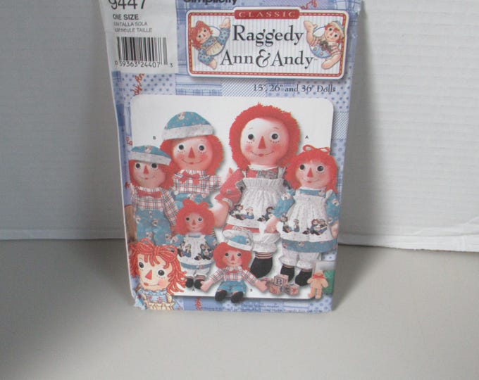 Simplicity Classic Raggedy Ann and Andy Pattern to Make Dolls #9447 New ...