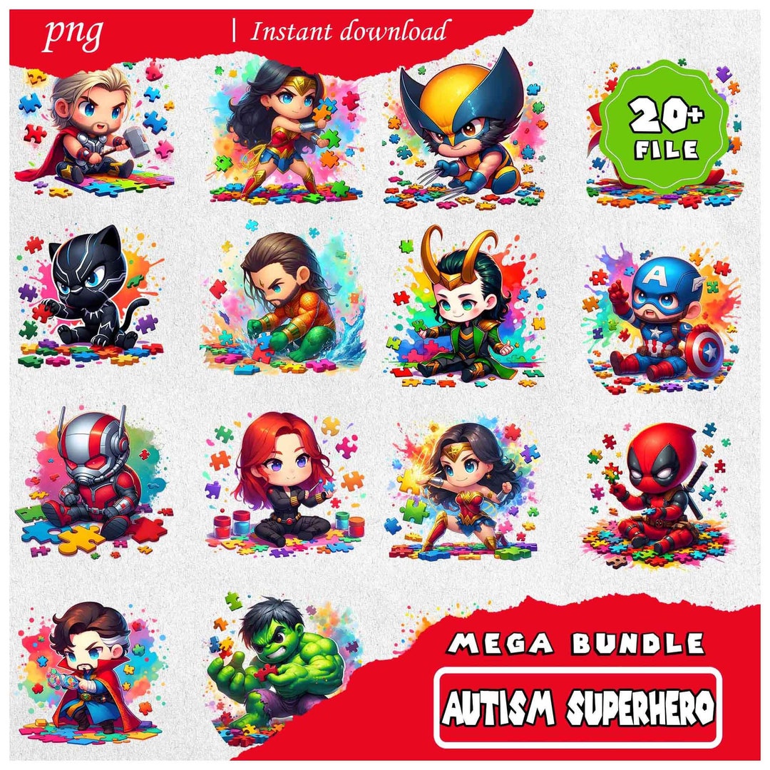 Super Hero Png, Super Autism, Autism Chibi Hero, Autism Awareness ...