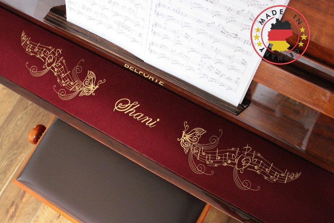 Key Runner Personalized Piano Runner Keyboard Cover Embroidered 100% ...